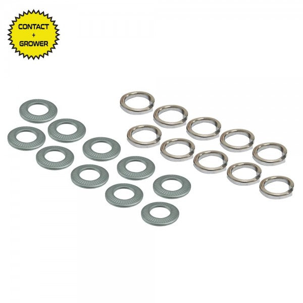 SET VAN 10 GROWER WASHERS + 10 CONTACT WASHERS + 10 FAN WASHERS ...